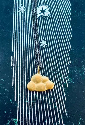 Cloud pendant in gold plate by Clare Collinson – Makers Guild in Wales