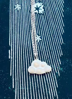 Cloud pendant in matt silver by Clare Collinson – Makers Guild in Wales