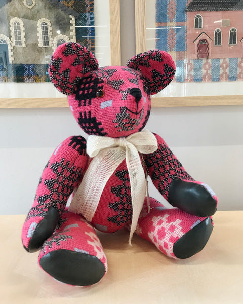 Welsh Tapestry Teddy Bear (Pinks) by Susan Smith – Makers Guild in Wales
